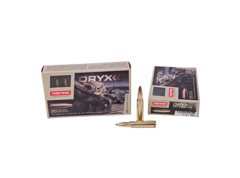 Norma ORYX 7.5x55 Swiss Ammo - Bonded Soft Point - 20 Ct