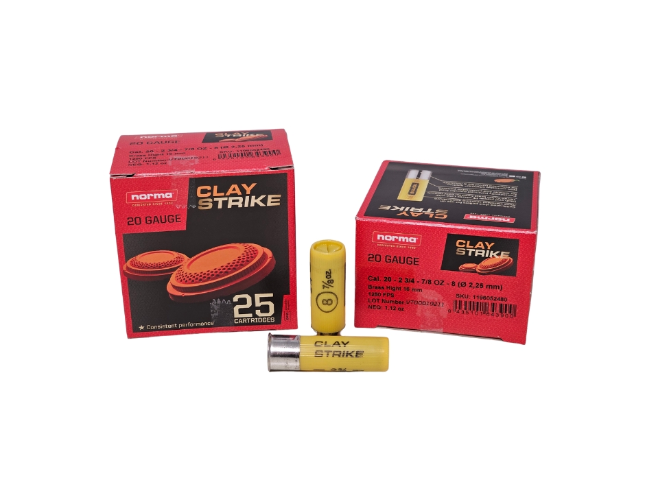 Norma CLAYSTRIKE 20 Gauge - 7/8 oz. #8 Shot - 25 Shotshells