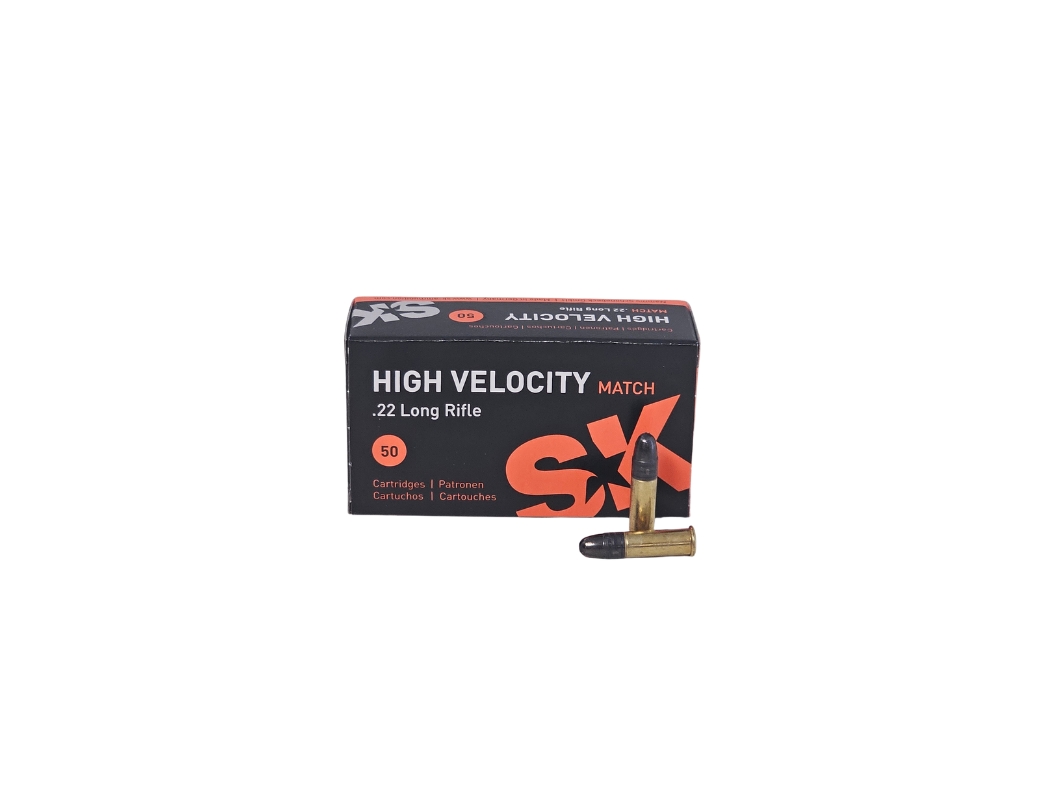 SK HIGH VELOCITY MATCH .22 Long Rifle 40 Grain Lead Round Nose - 50 ...