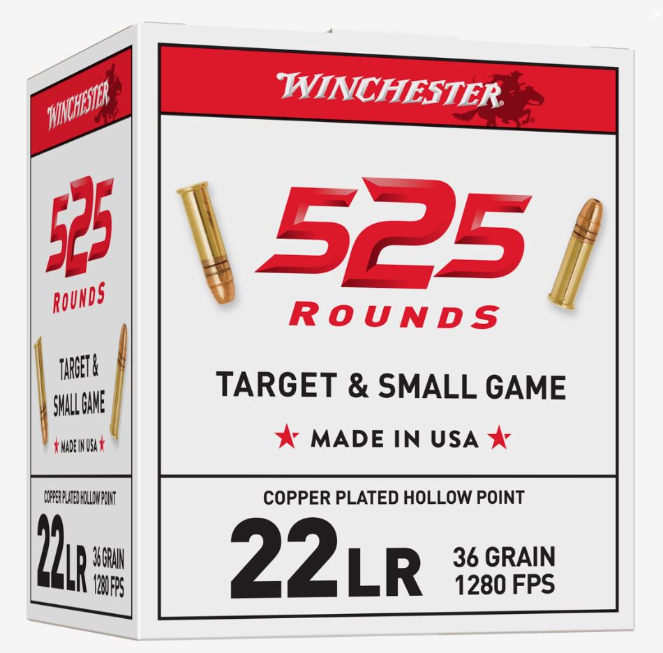 Winchester .22 Long Rifle 36 Grain Copper Plated Hollow Point - 525 ...